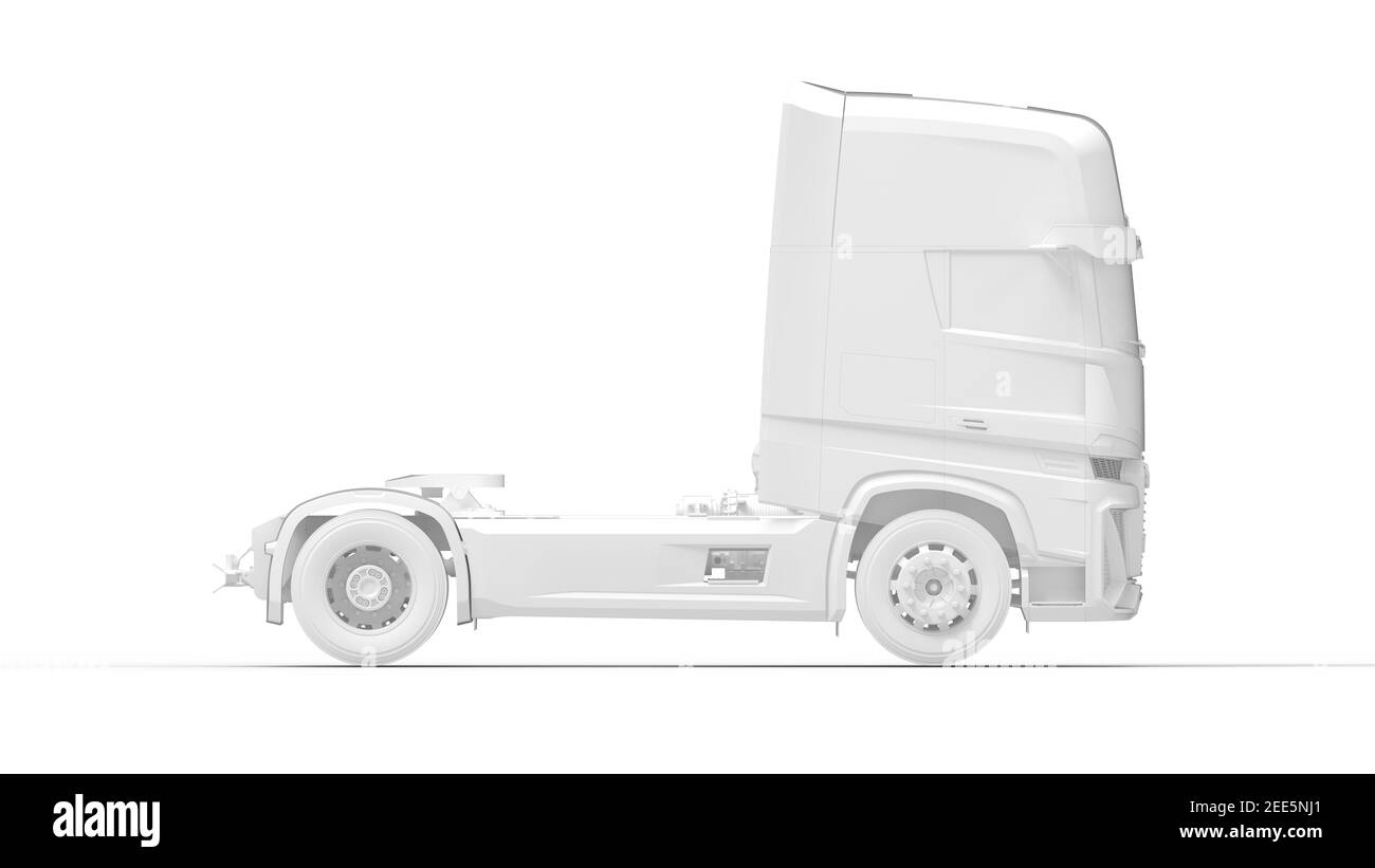 3D rendering of a truck lorry computer model without trailer isolated ...