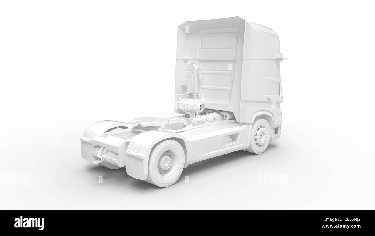 3D rendering of a truck lorry computer model without trailer isolated ...