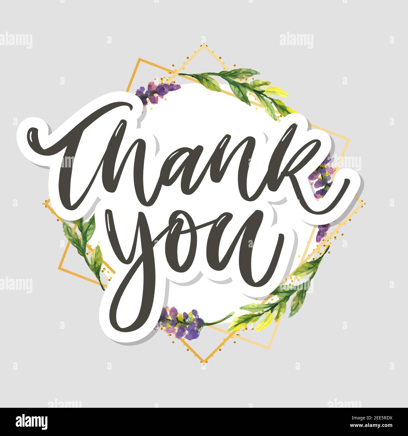 Cute Thank You Script Card Stock Vector Image & Art - Alamy