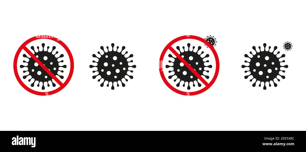 Simple virus drawing icon set, can be used as illustration for ncov ...