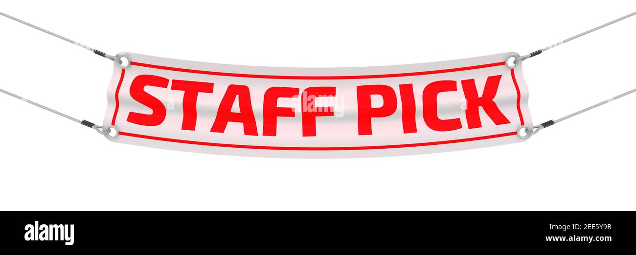 Staff pick. The advertising banner. Advertising banner with red text ...