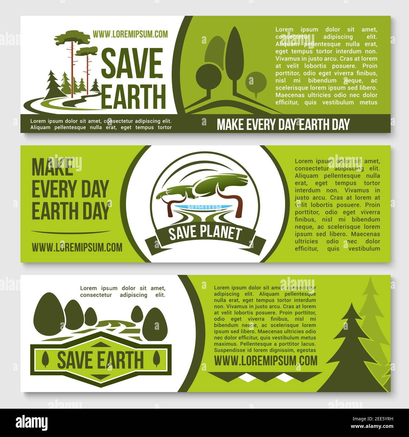 Save Earth ecology concept banners for planet nature and ecology ...