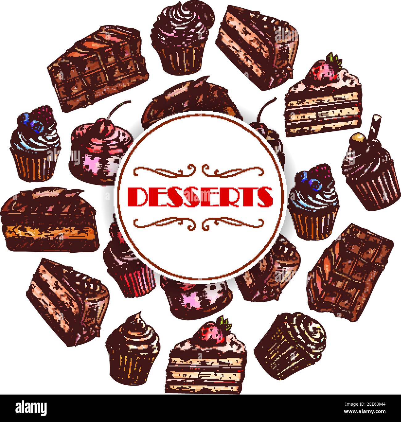 Caramel tarts Stock Vector Images - Alamy