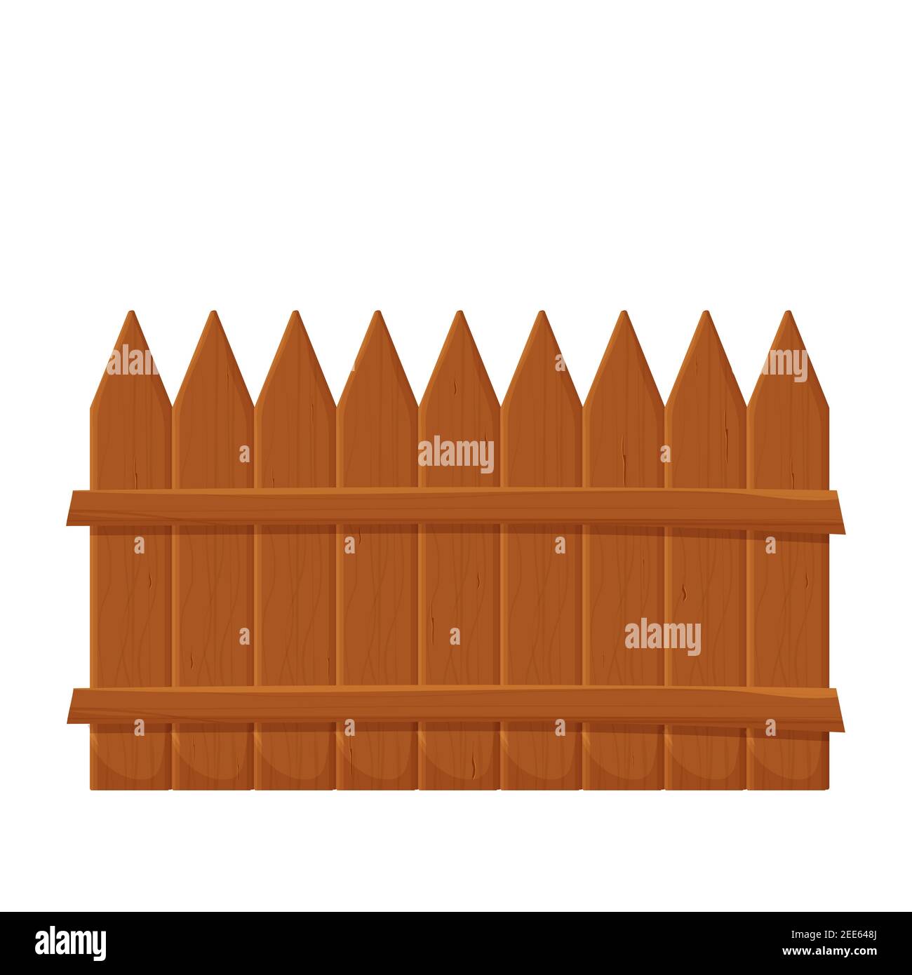 Wood cartoon fence textured, detailed isolated on white background ...