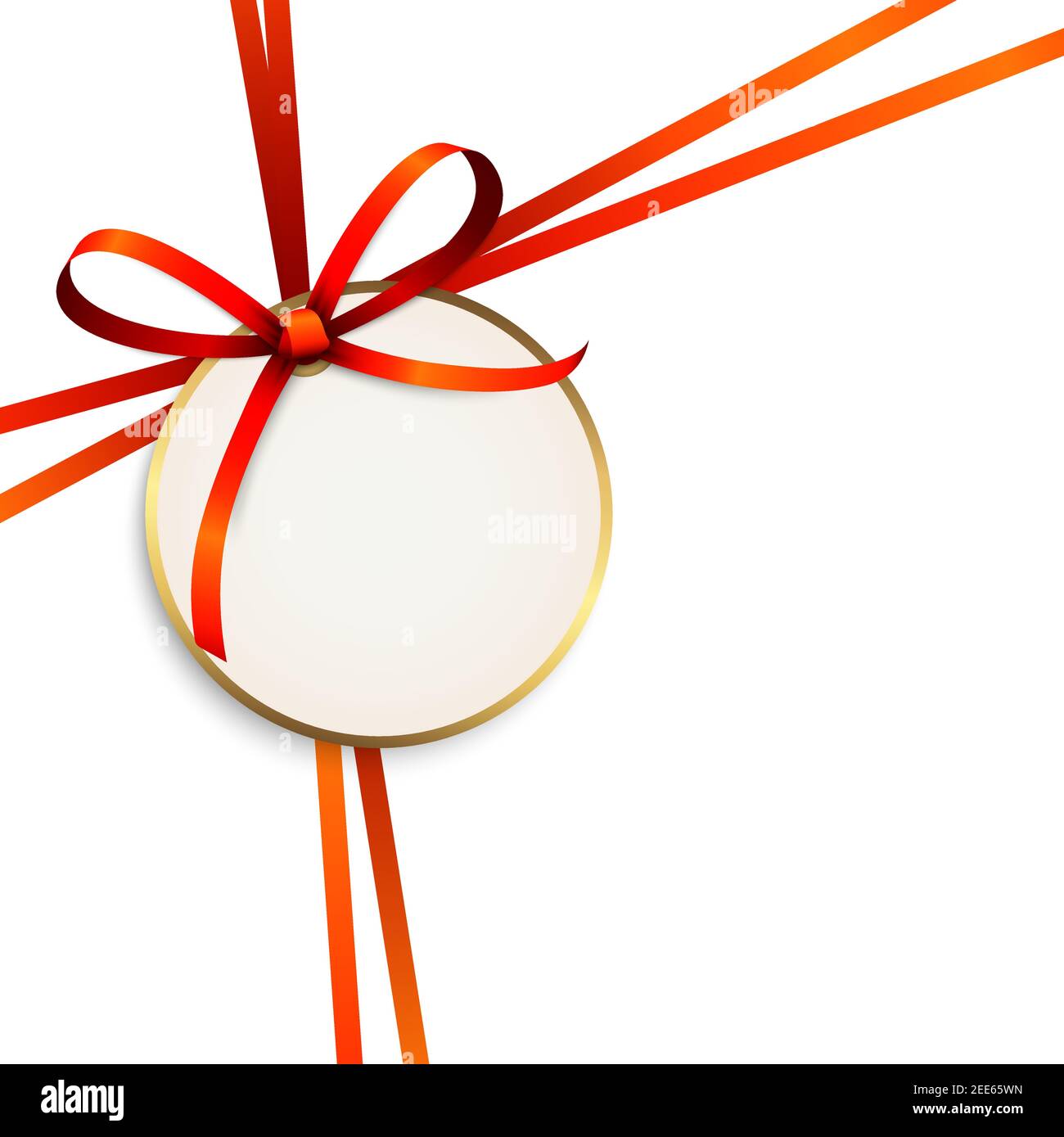 EPS 10 vector illustration of red colored ribbon bow and gift band with ...