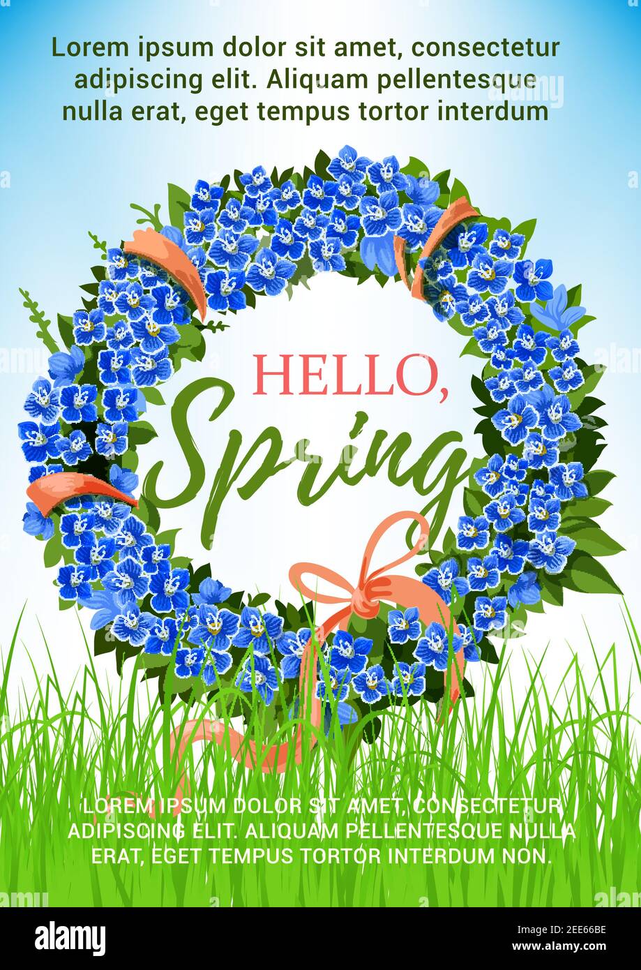 Blossom blue crocus meadow Stock Vector Images - Alamy