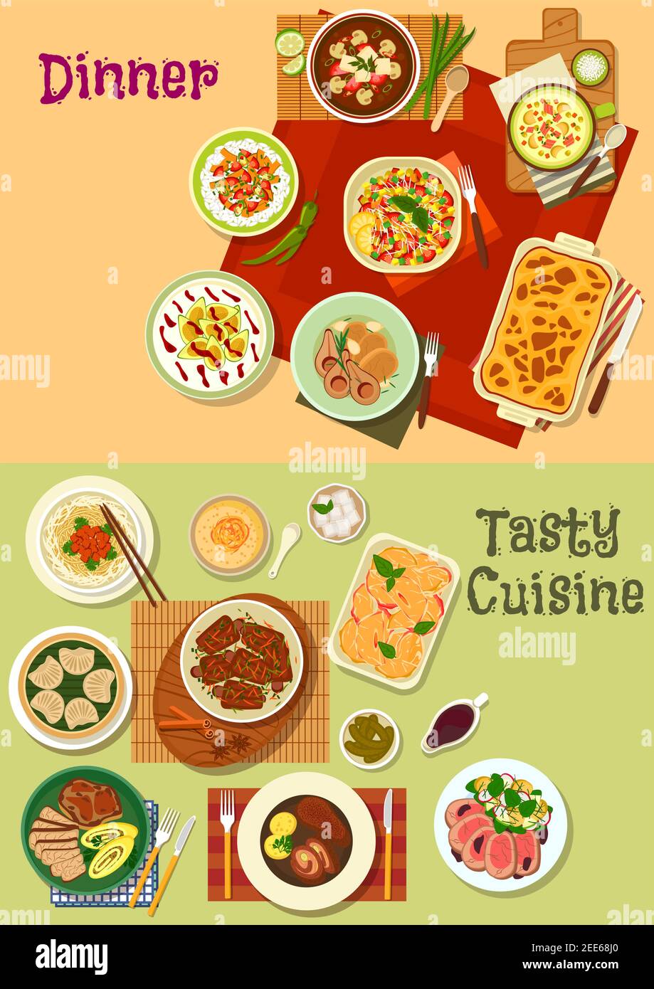 Top view vietnamese soup Stock Vector Images - Alamy