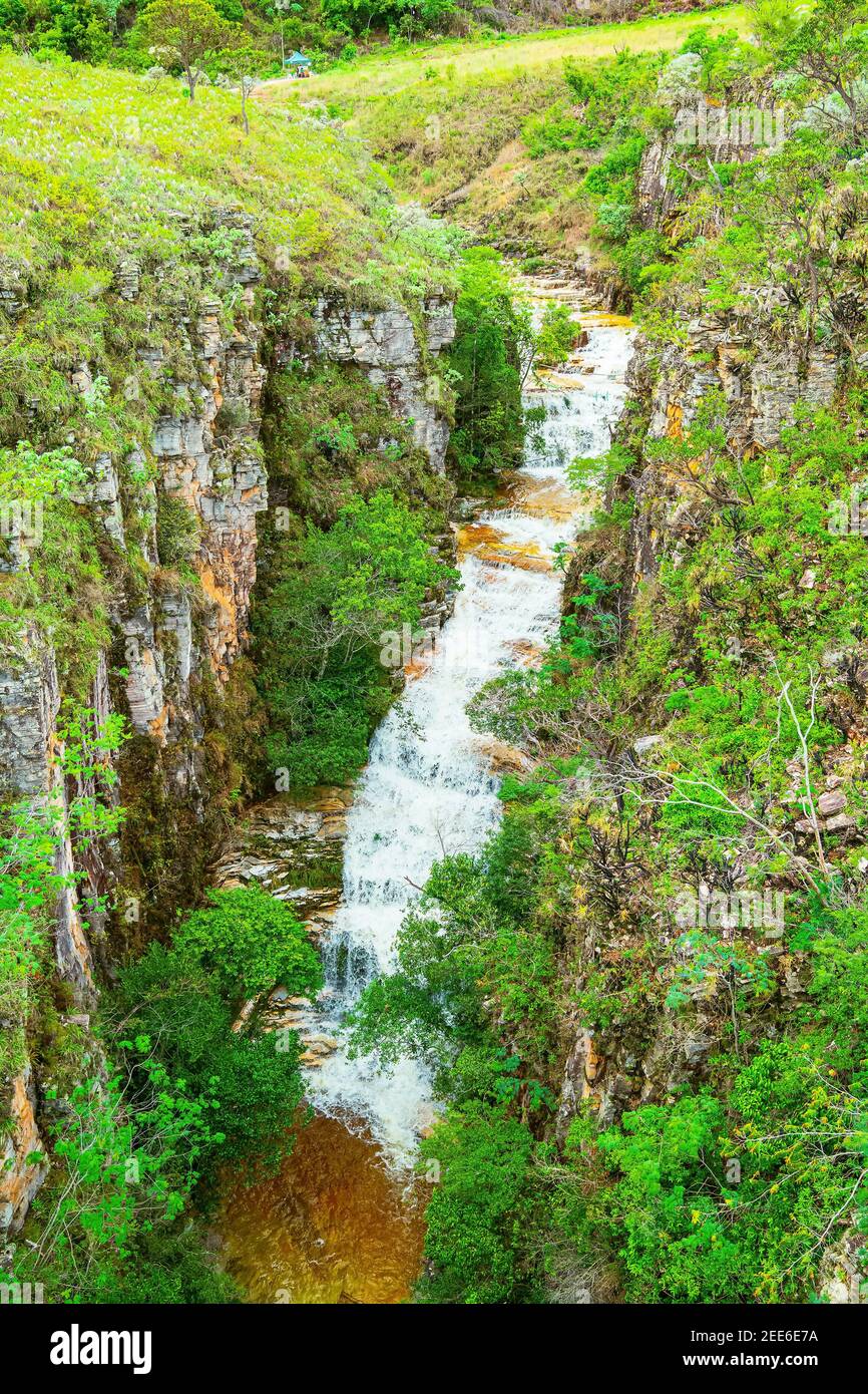 Small waterfalls before the waterfalls of the Canyons of Furnas at ...