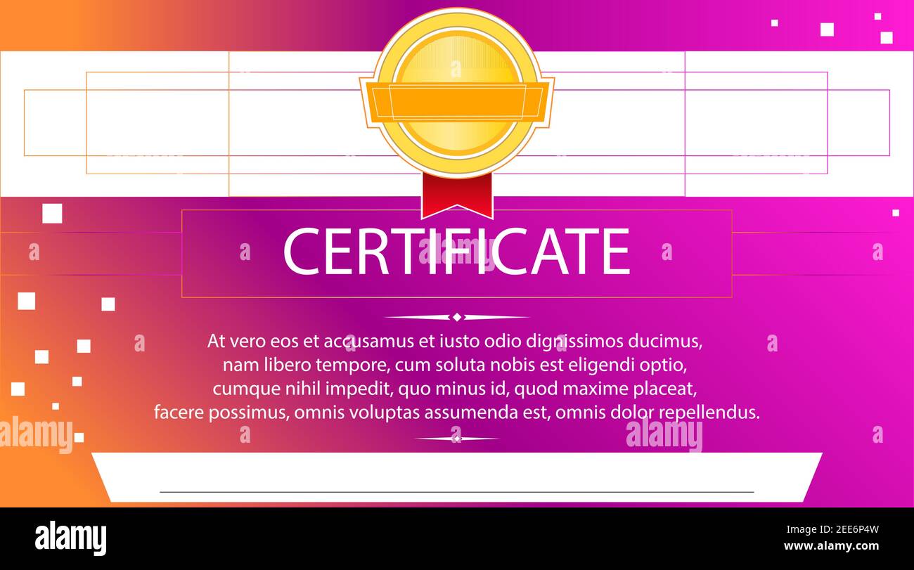 Certificate template in bright color in vector Stock Vector Image & Art ...