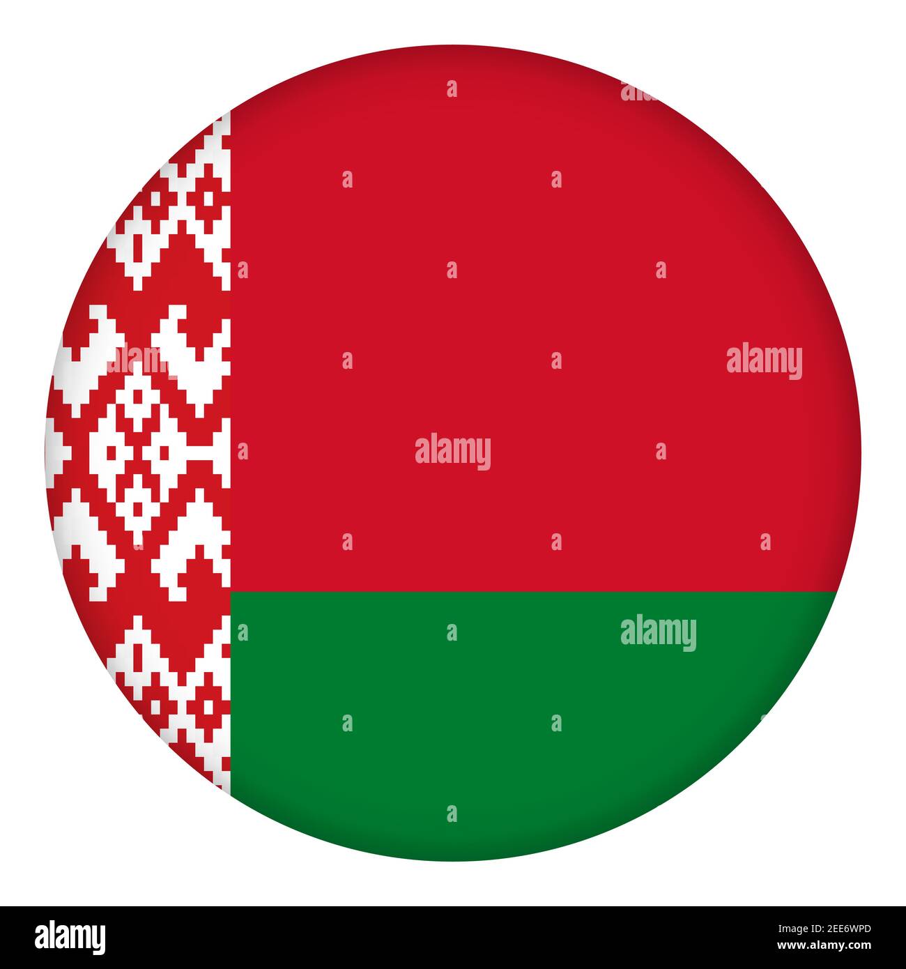 Flag of Belarus round icon, badge or button. Belarusian national symbol ...