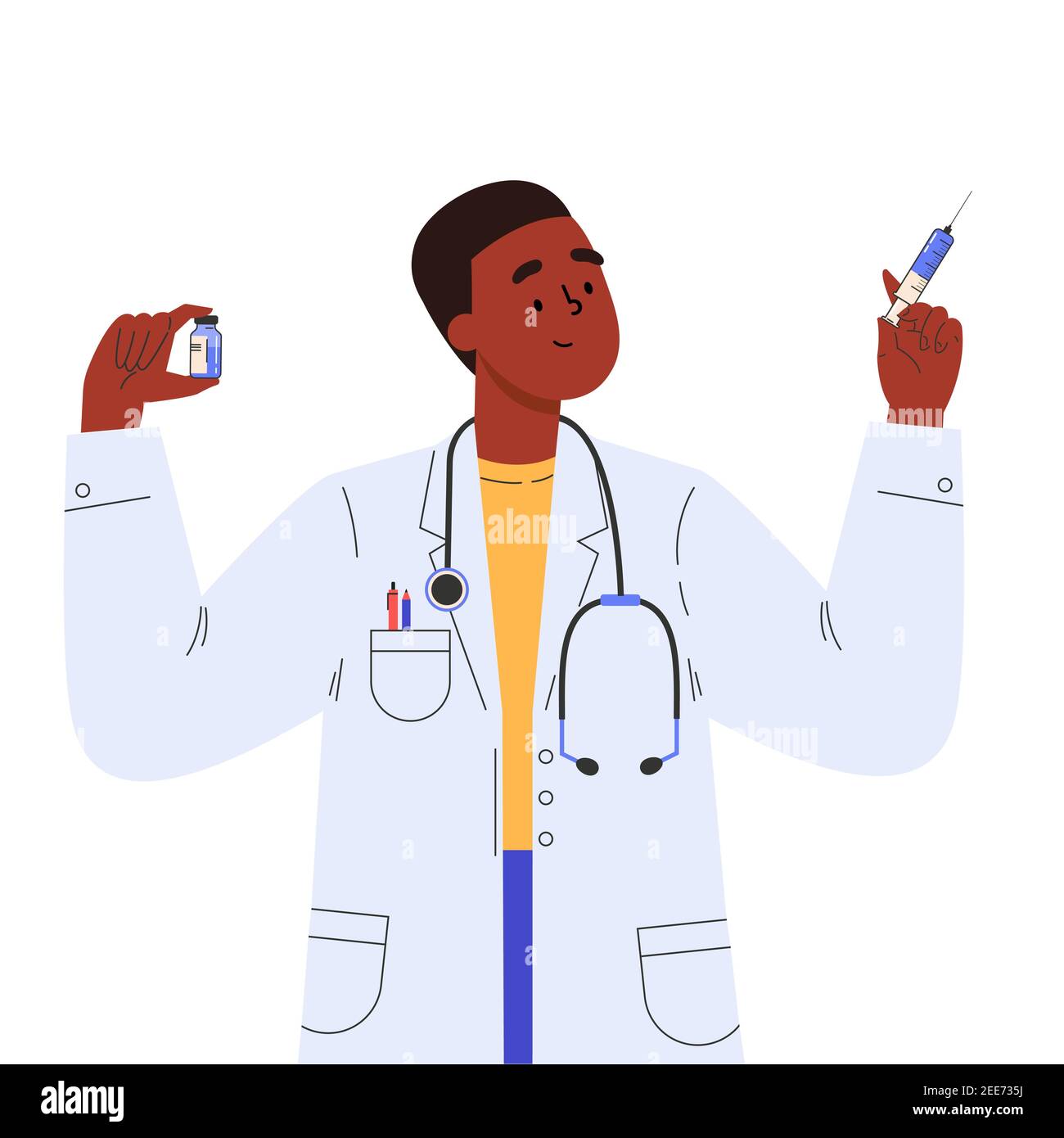 Doctor with test tube in a medical gown Stock Vector Image & Art - Alamy