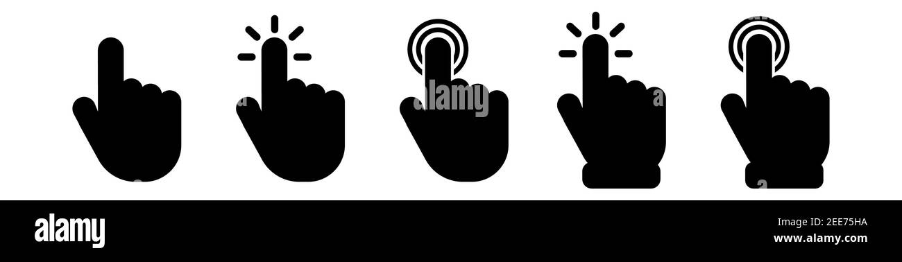 Vector hand cursors icons click set Stock Vector Image & Art - Alamy