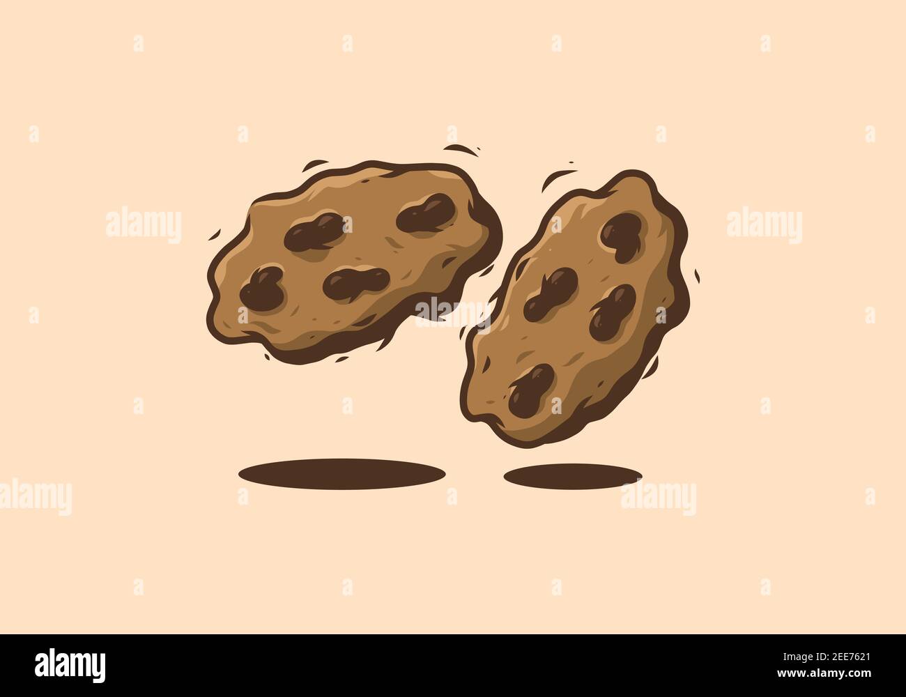 Couple of chocolate cookies illustration drawing design Stock Vector ...