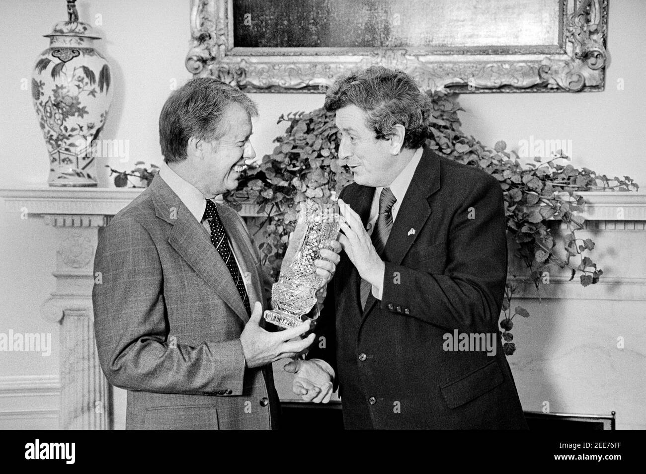 U.S. President Jimmy Carter with Garret FitzGerald, Ireland's Minister ...