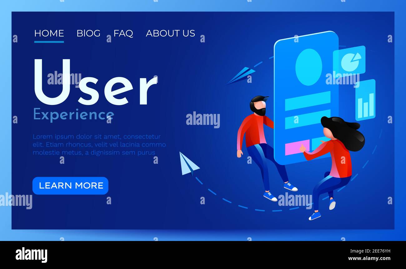 Small 3d flying people around business solution or user experience ...
