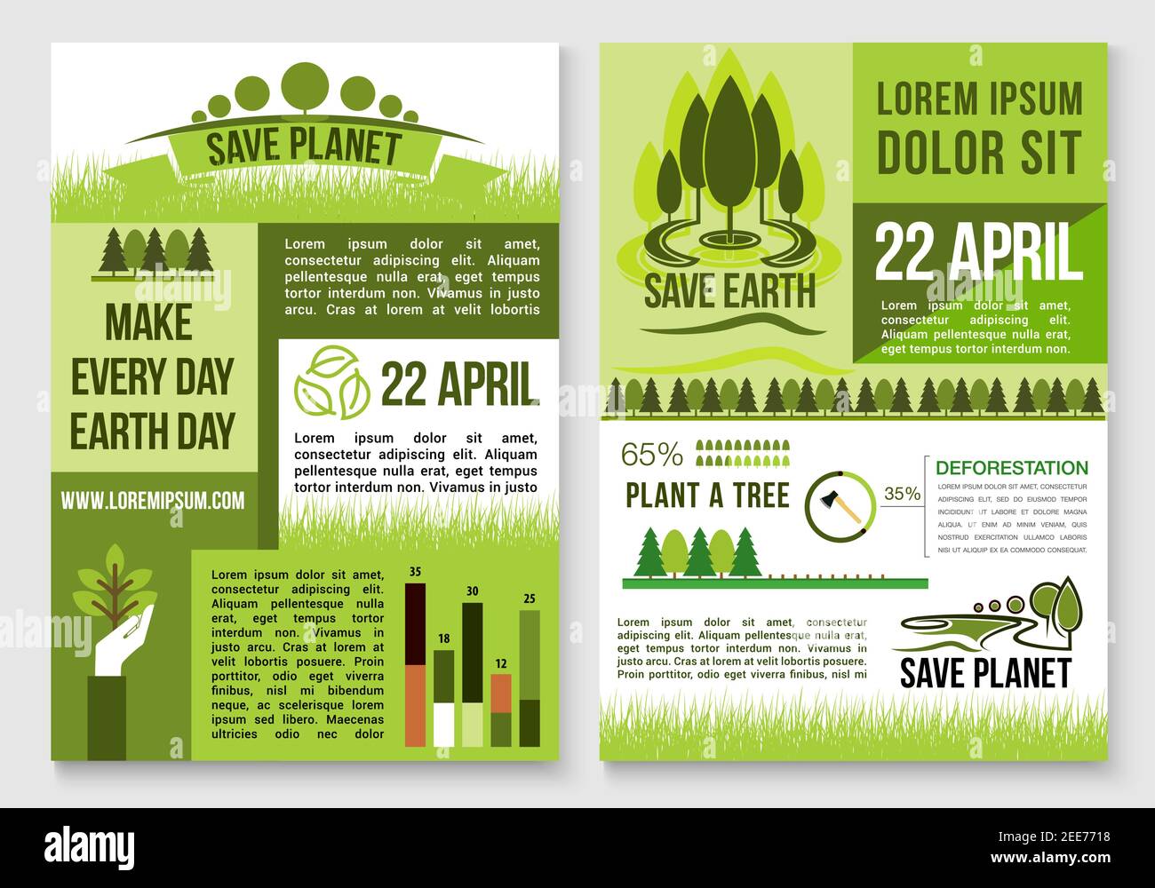 Save Earth and planet nature concept design for deforestation and green ...
