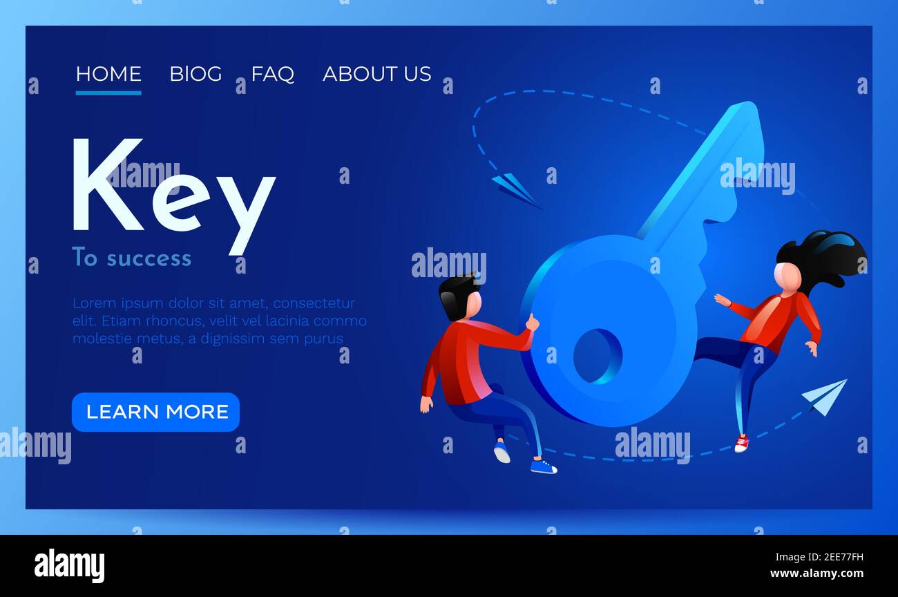 People fly around 3d key. Opportunity, solution or key to success ...