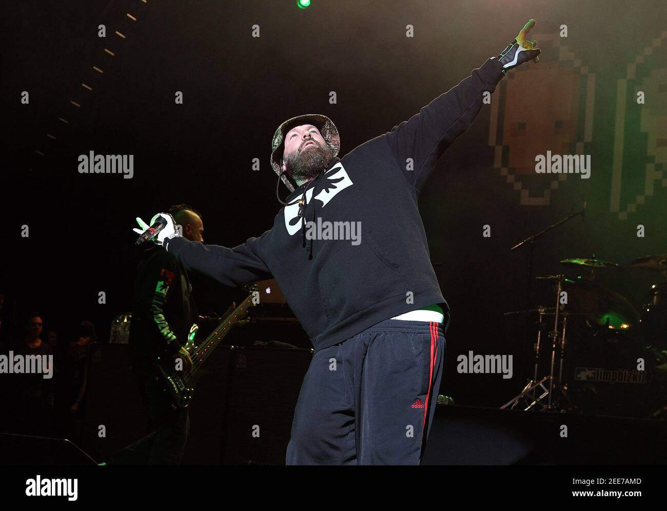 London, UK. 21st February 2014. Fred Durst of Limp Bizkit perform on ...