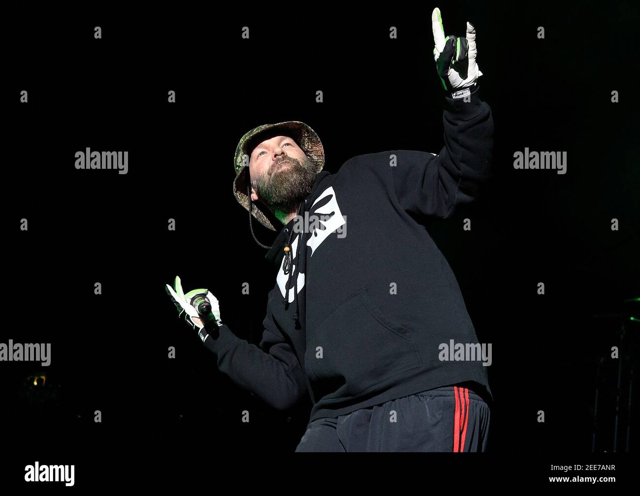 London, UK. 21st February 2014. Fred Durst of Limp Bizkit perform on ...
