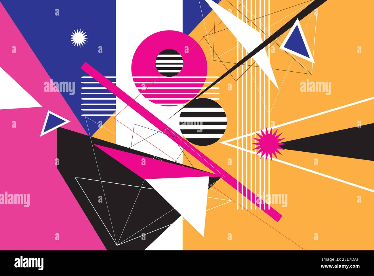 Abstract Multi Colored Background Of Geometric Objects An Example Of An Unusual Abstraction