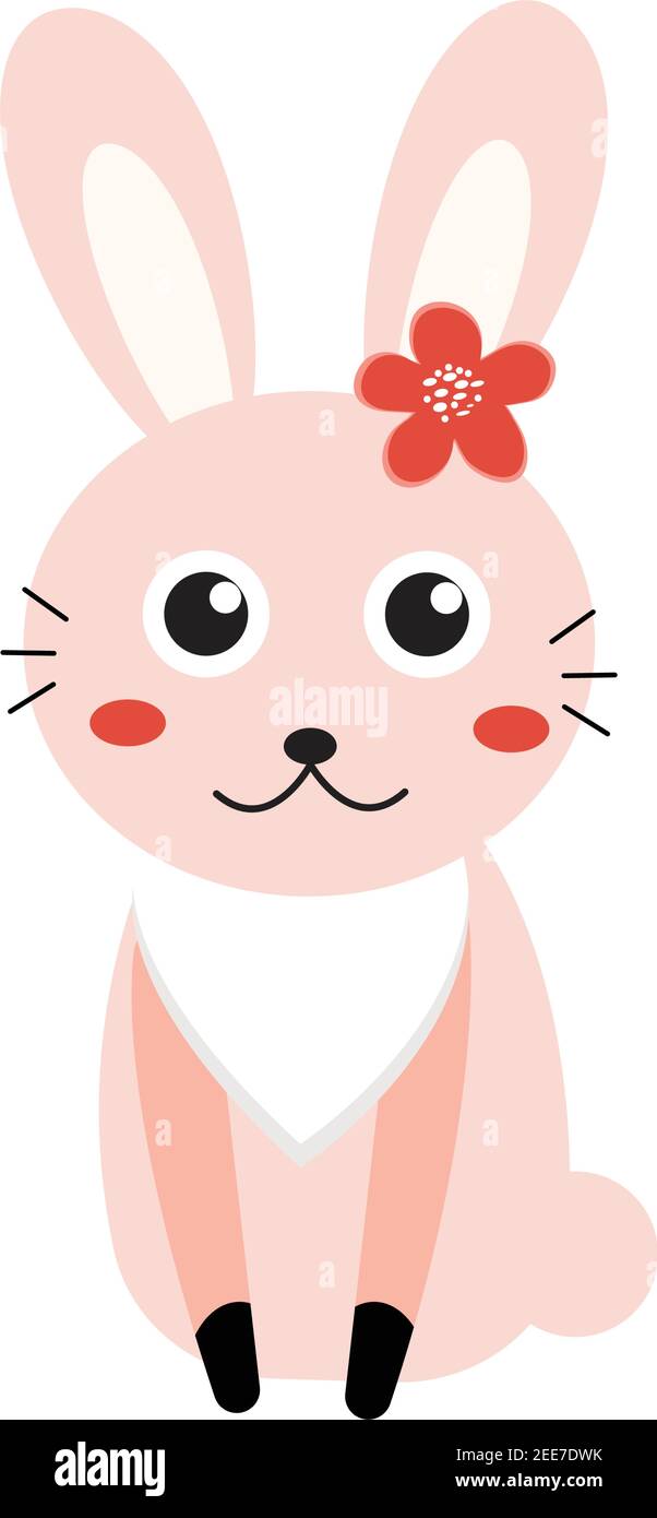 Happy Easter Bunny Vector illustration. Cute Rabbit cartoon character ...