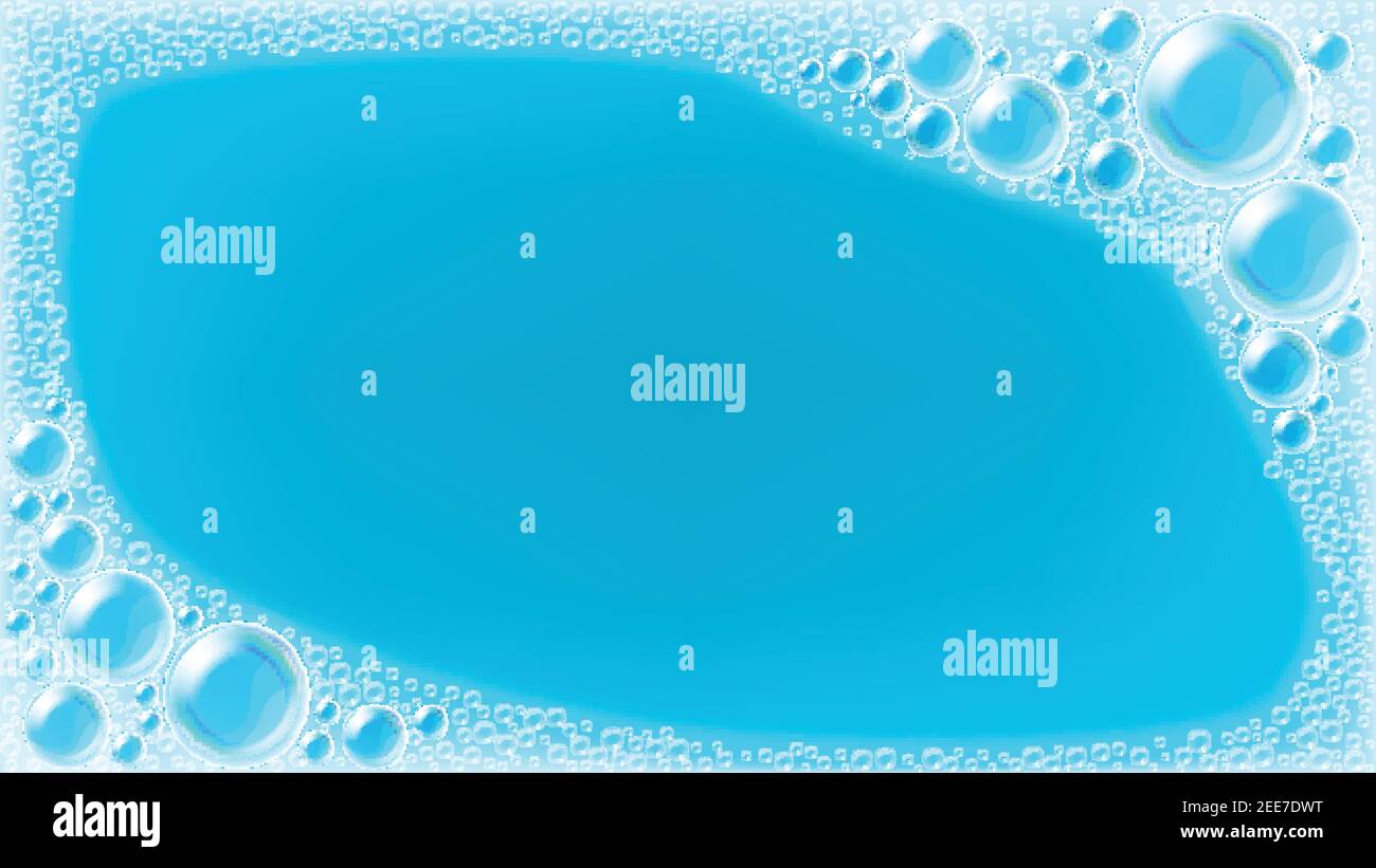 Soap foam on blue background. Vector illustration Stock Vector Image ...