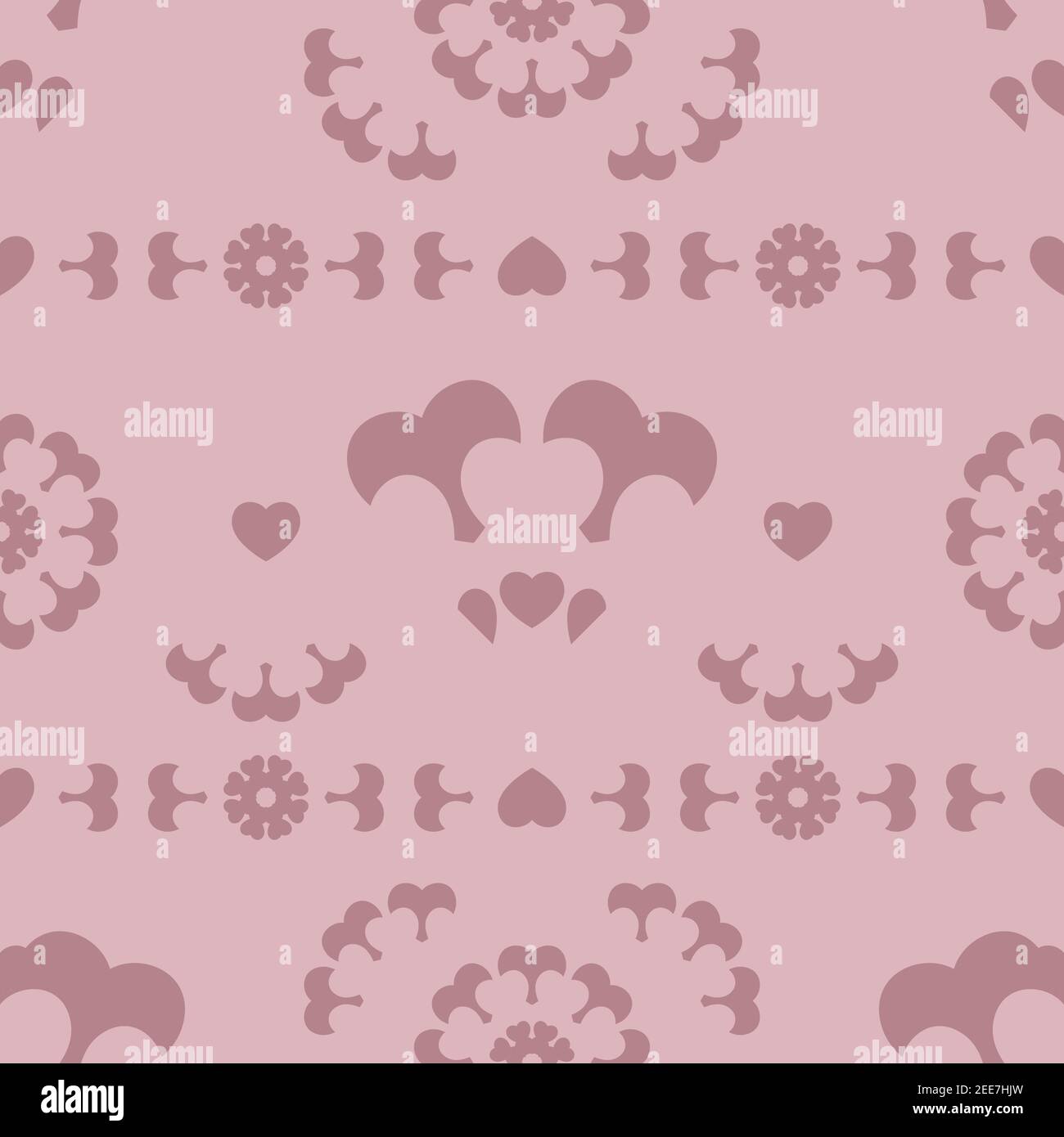 Seamless pattern Pastel Pink. Pretty hearts. Abstract. Vector Stock ...