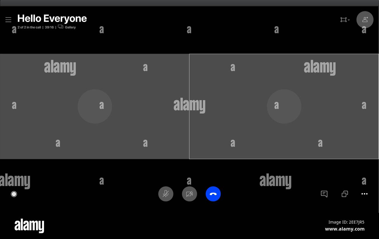 Video Call Interface Template. Meeting App Flat Vector UI Interface ...