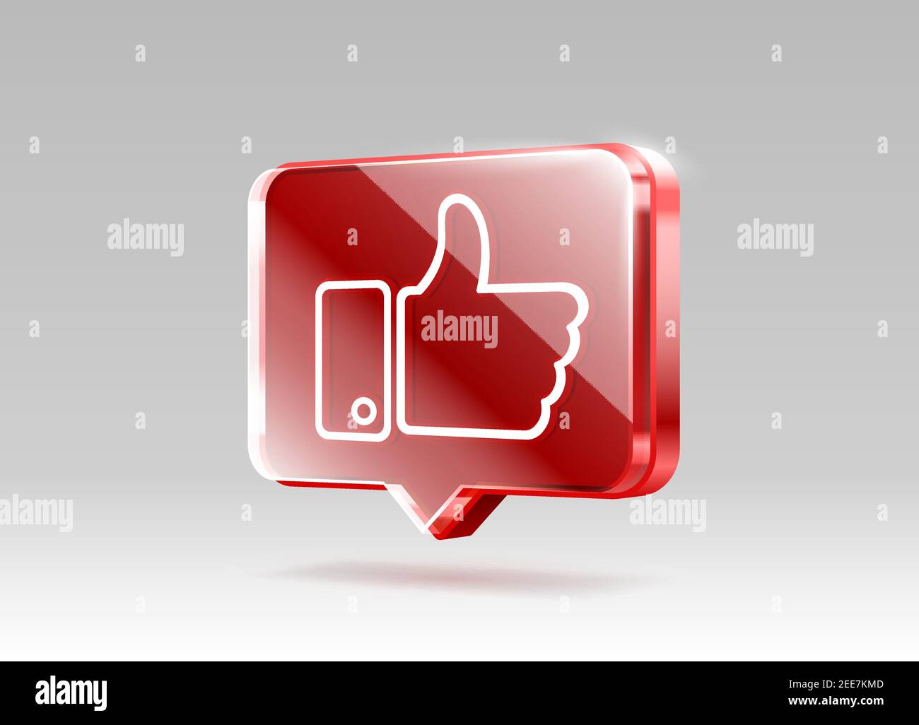 Hand like icon, sign follower 3d banner, best post social media. Vector ...