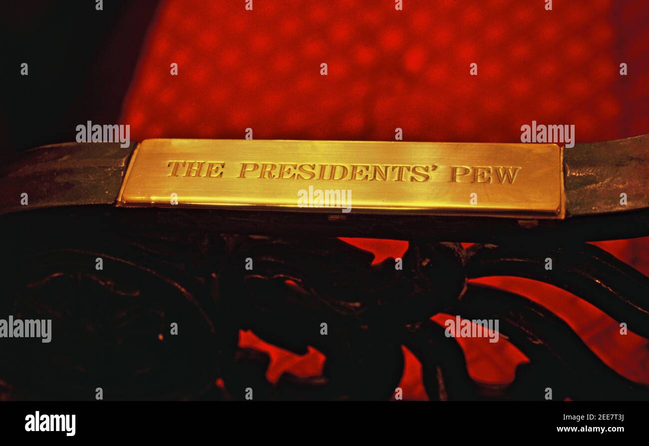 The President's pew at St. John's Episcopal Church across La Fayette ...