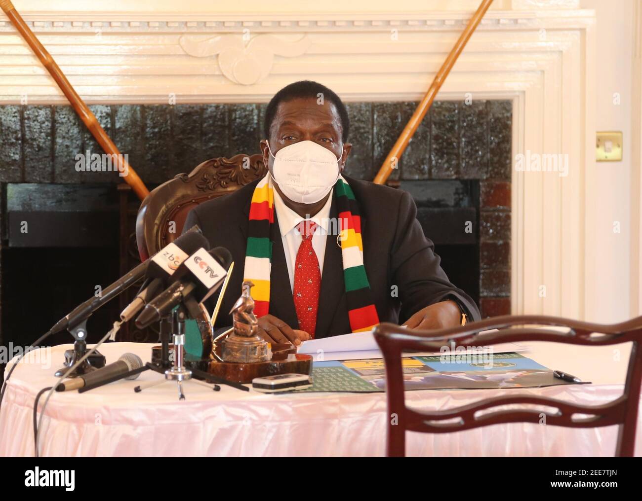 Harare, Zimbabwe. 15th Feb, 2021. Zimbabwean President Emmerson ...