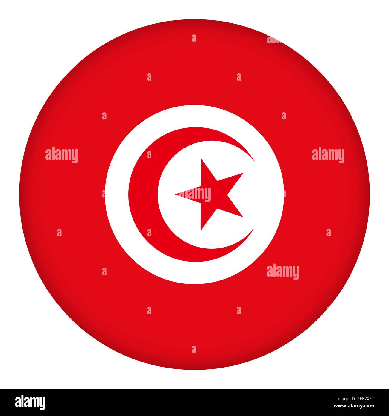 Flag Of Tunisia Round Icon Badge Or Button Tunisian National Symbol