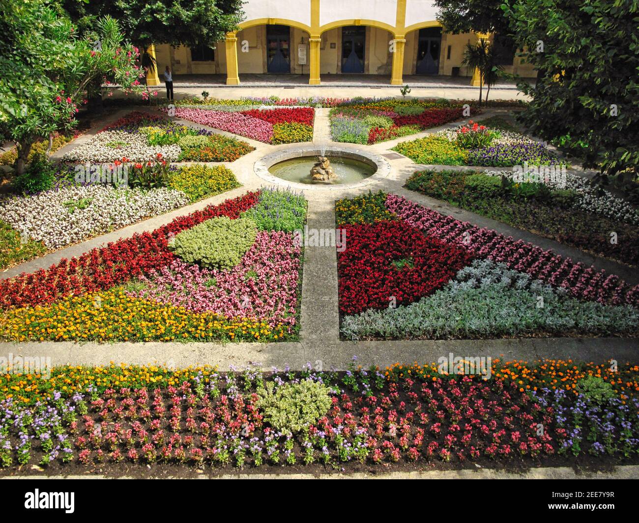 Courtyard of the former Arles hospital now named Espace Van Gogh at ...