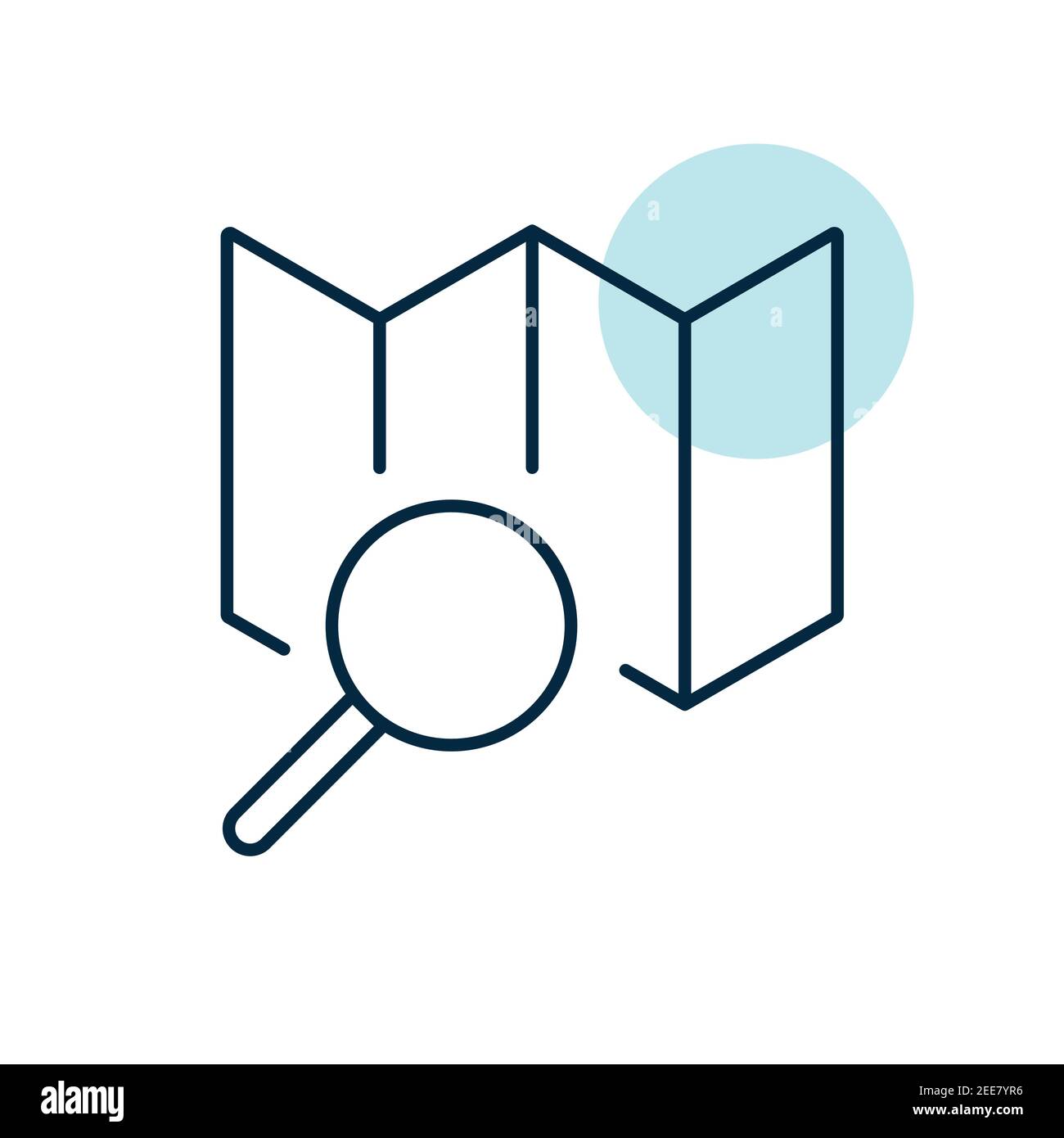 Map with magnifier vector icon. Navigation sign. Graph symbol for ...