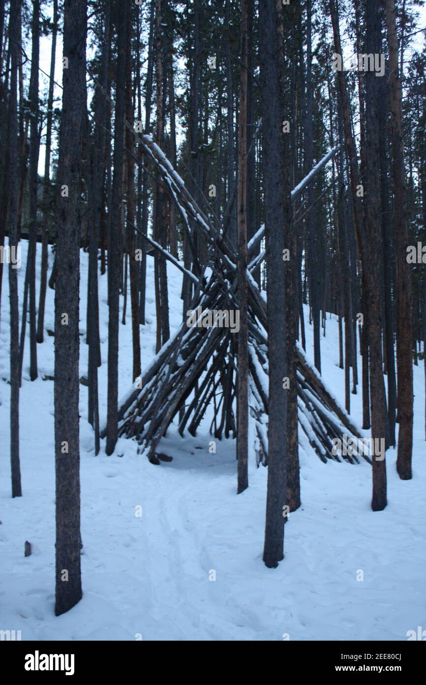 tee pee of sticks Stock Photo - Alamy