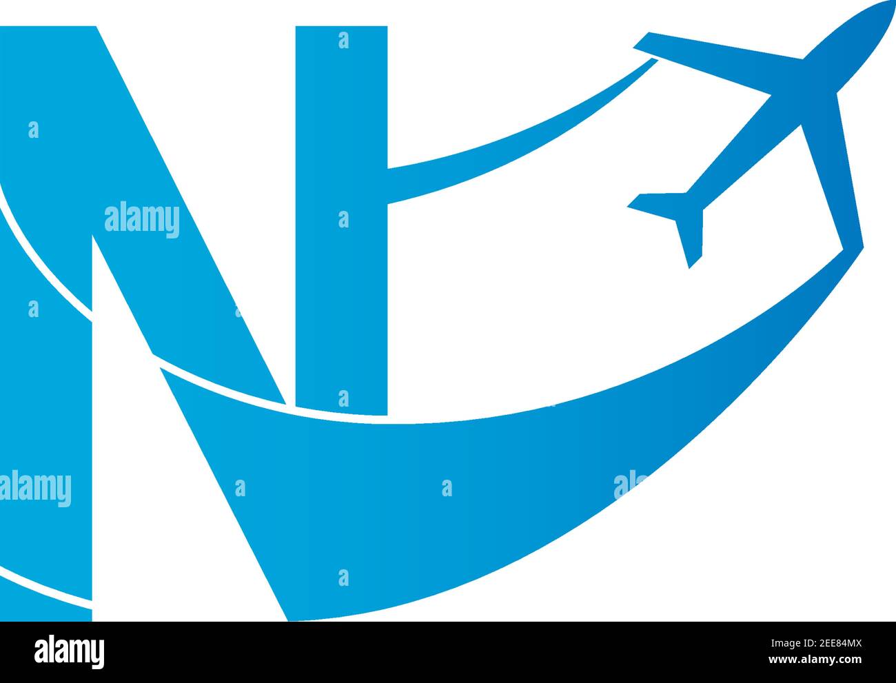 Letter N with plane logo icon design vector illustration template Stock ...