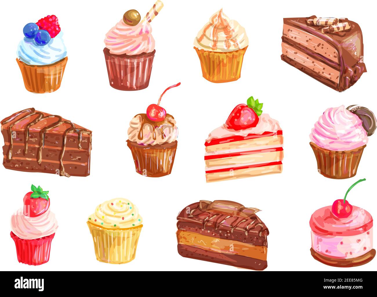 Brownie muffin Stock Vector Images - Alamy