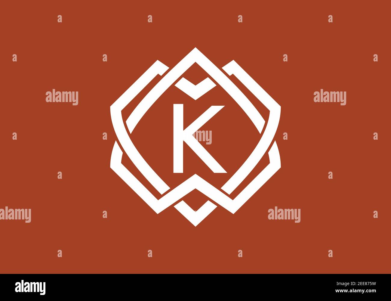 Brown white K initial letter in frame design Stock Vector Image & Art ...