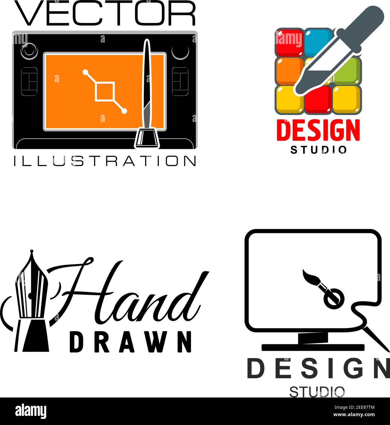 Design vector icons for graphic design and illustration school. Art ...
