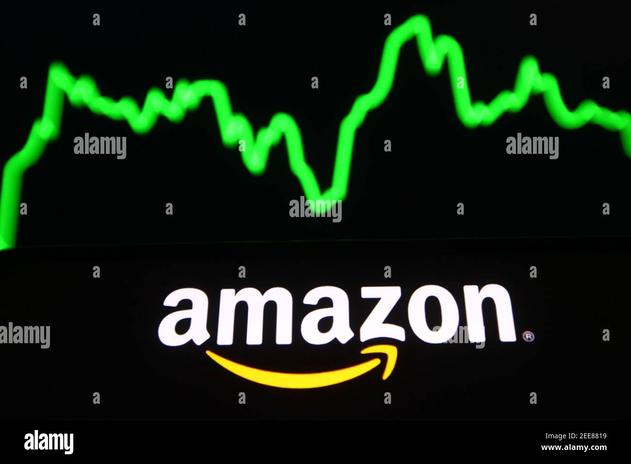 In this photo illustration, Amazon logo is seen displayed on a ...