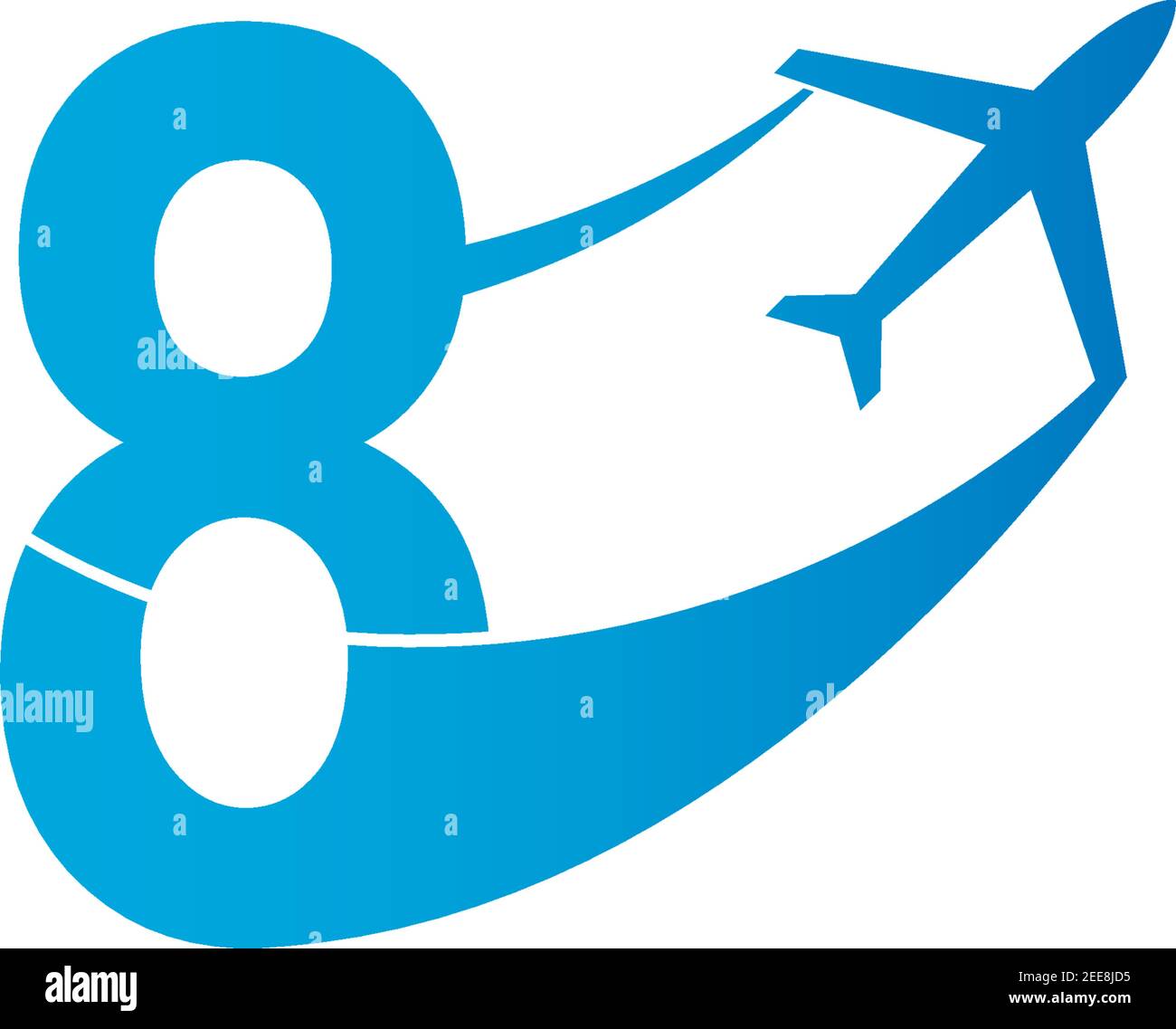 Number 8 with plane logo icon design vector illustration template Stock ...