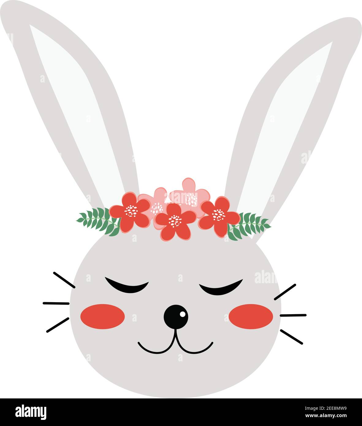 Happy Easter Bunny Vector illustration. Cute Rabbit cartoon character ...