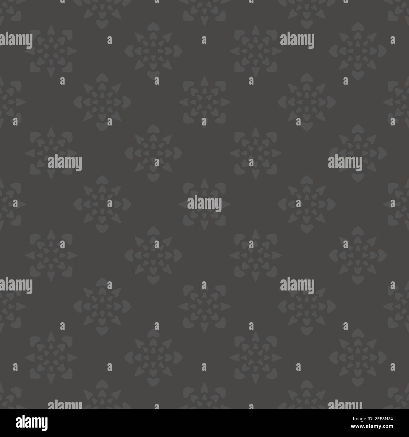 Seamless pattern with hearts. Dark gray. Vector Stock Vector Image ...