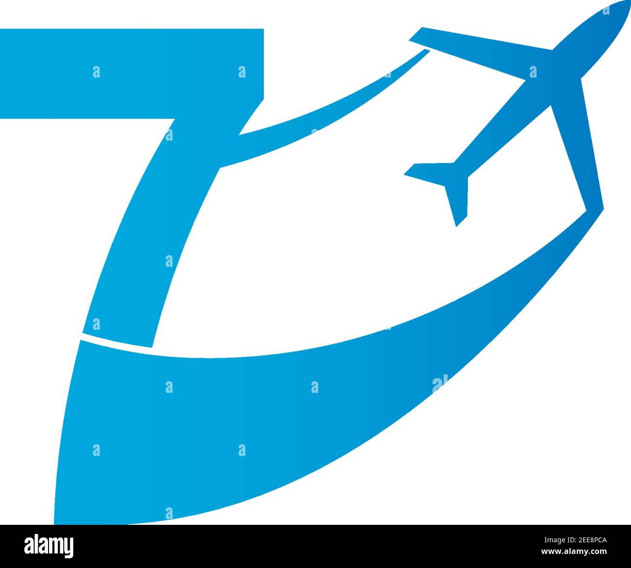 Number 7 with plane logo icon design vector illustration template Stock ...