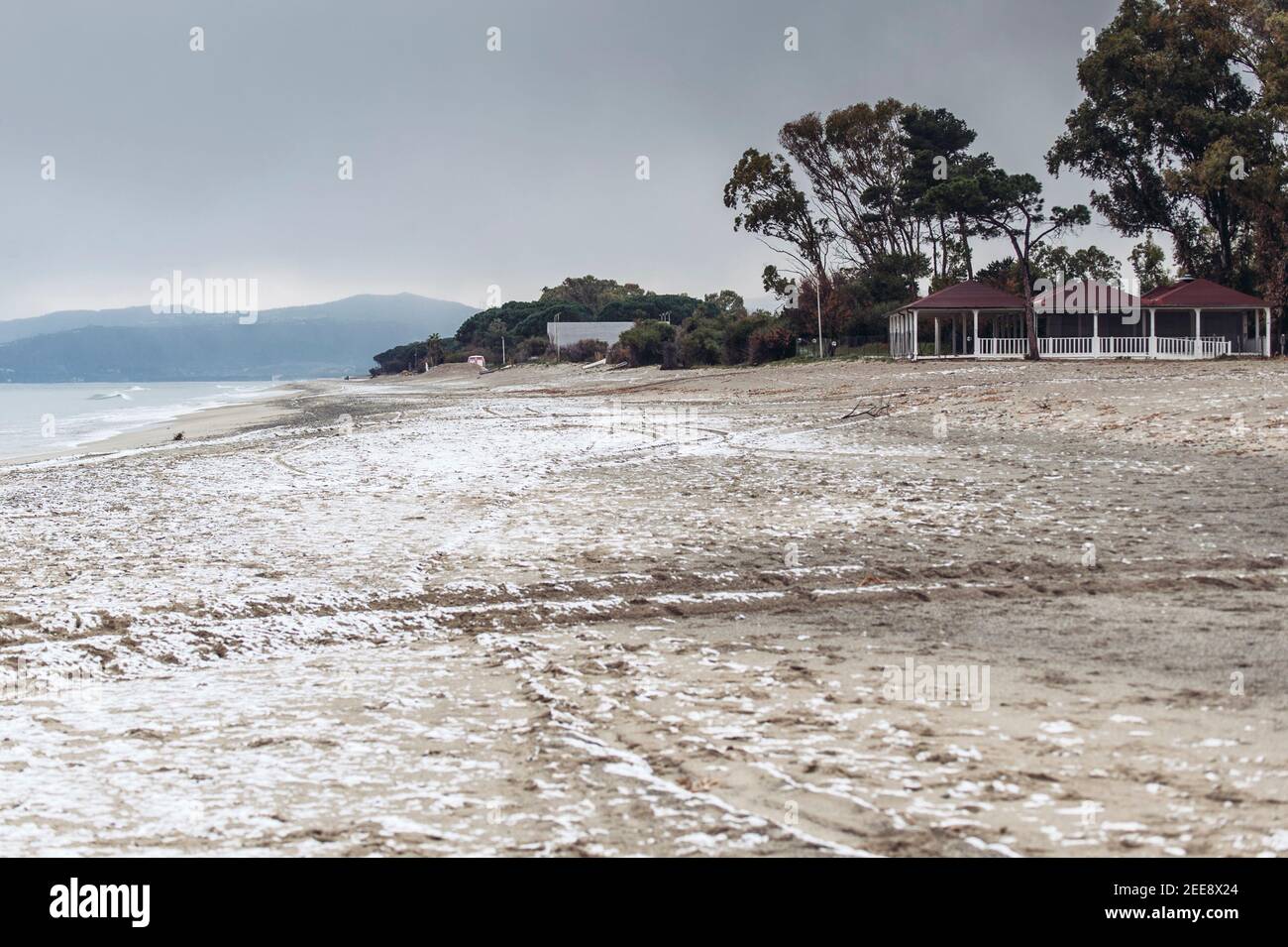 Simeri, Italy. 15th Feb, 2021. General overview of a snow covered ...