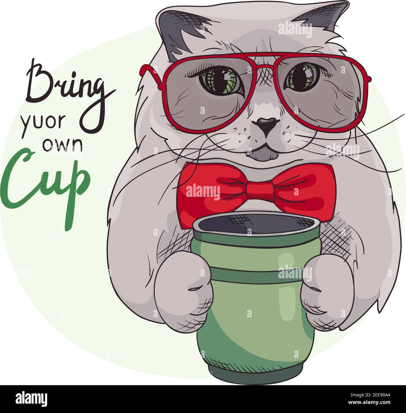 Cup coffee bow tie Stock Vector Images - Alamy