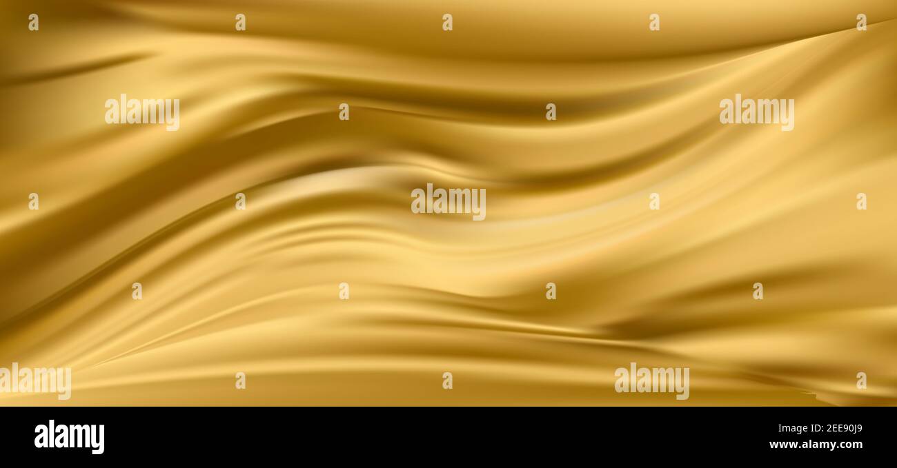 Gold silk satin fabric background. Vector Illustration Stock Vector ...