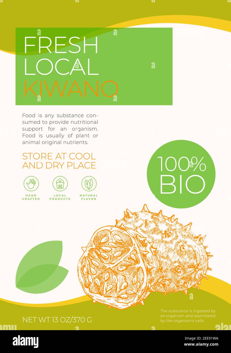 Fresh Local Fruits Label Template. Abstract Vector Packaging Design ...