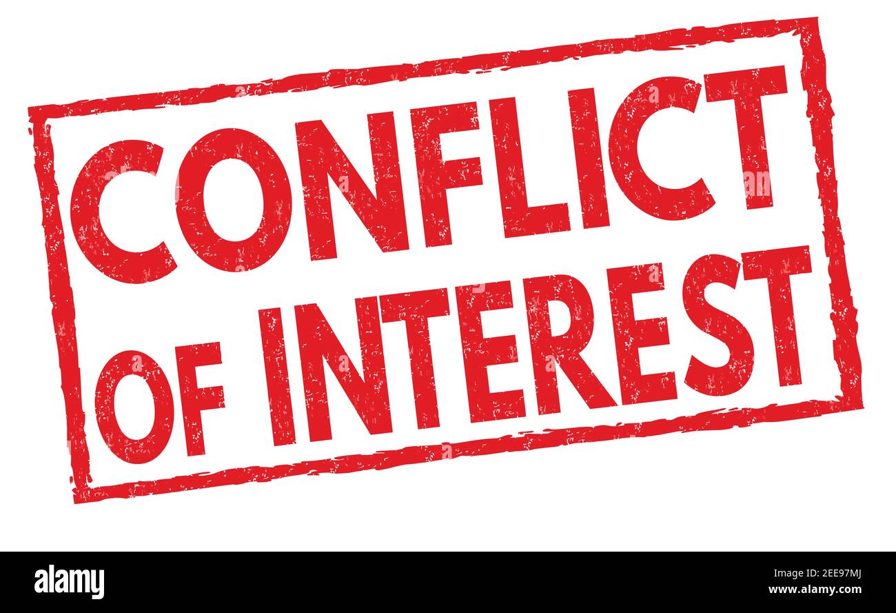 Conflict of interest grunge rubber stamp on white background, vector ...