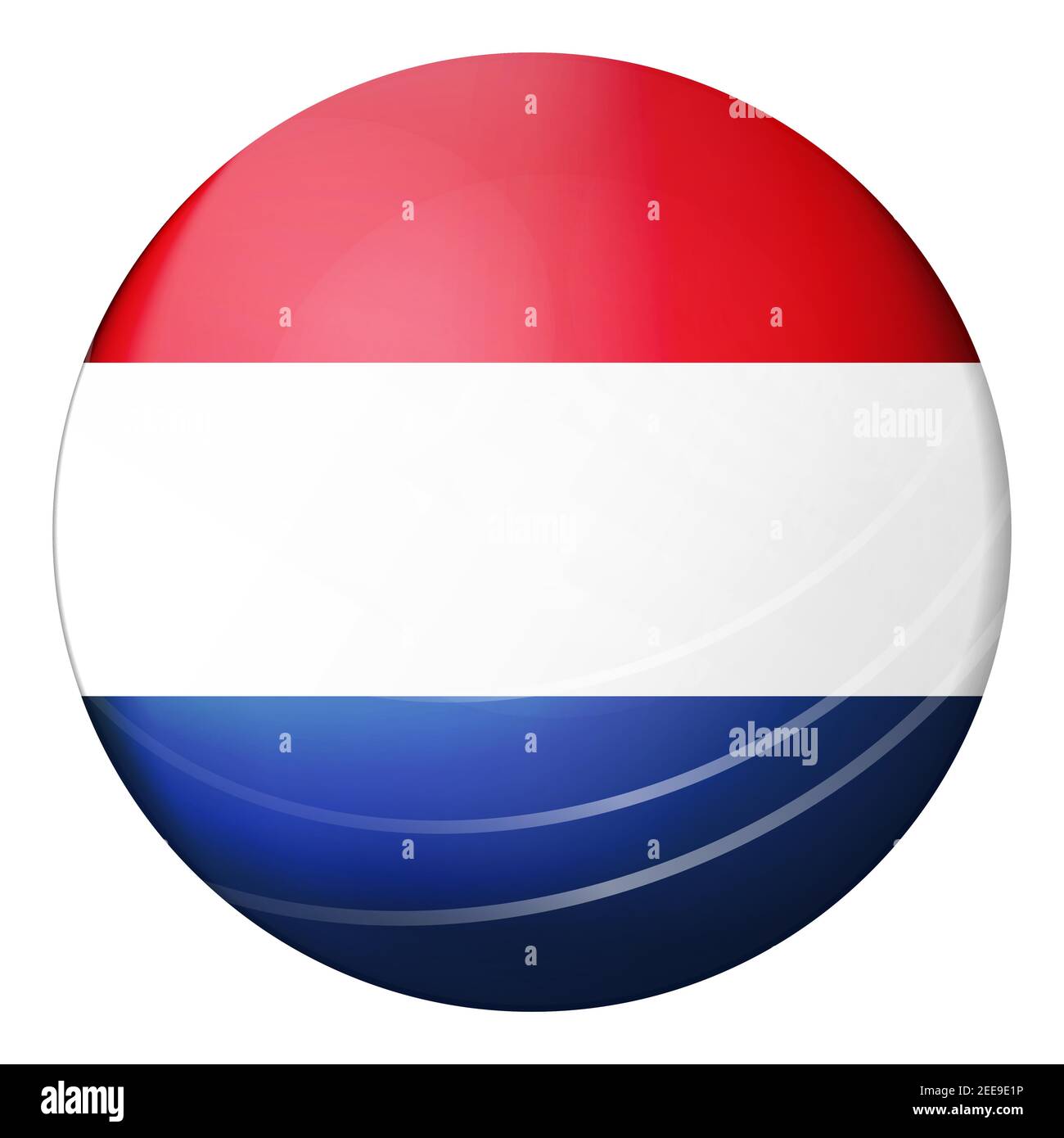 Glass light ball with flag of Netherlands. Round sphere, template icon ...